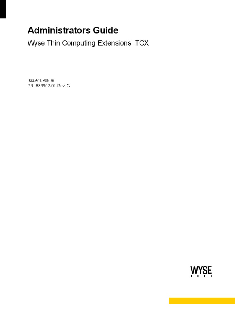 883902-01G Wyse TCX Admin Guide | PDF | Microsoft Windows | Command Line Interface