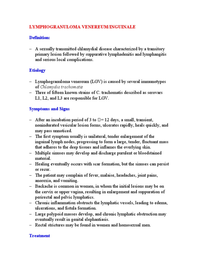 Lymphogranuloma Venereum Overview | PDF