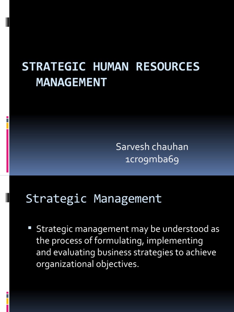 Strategic Human Resources Management | PDF