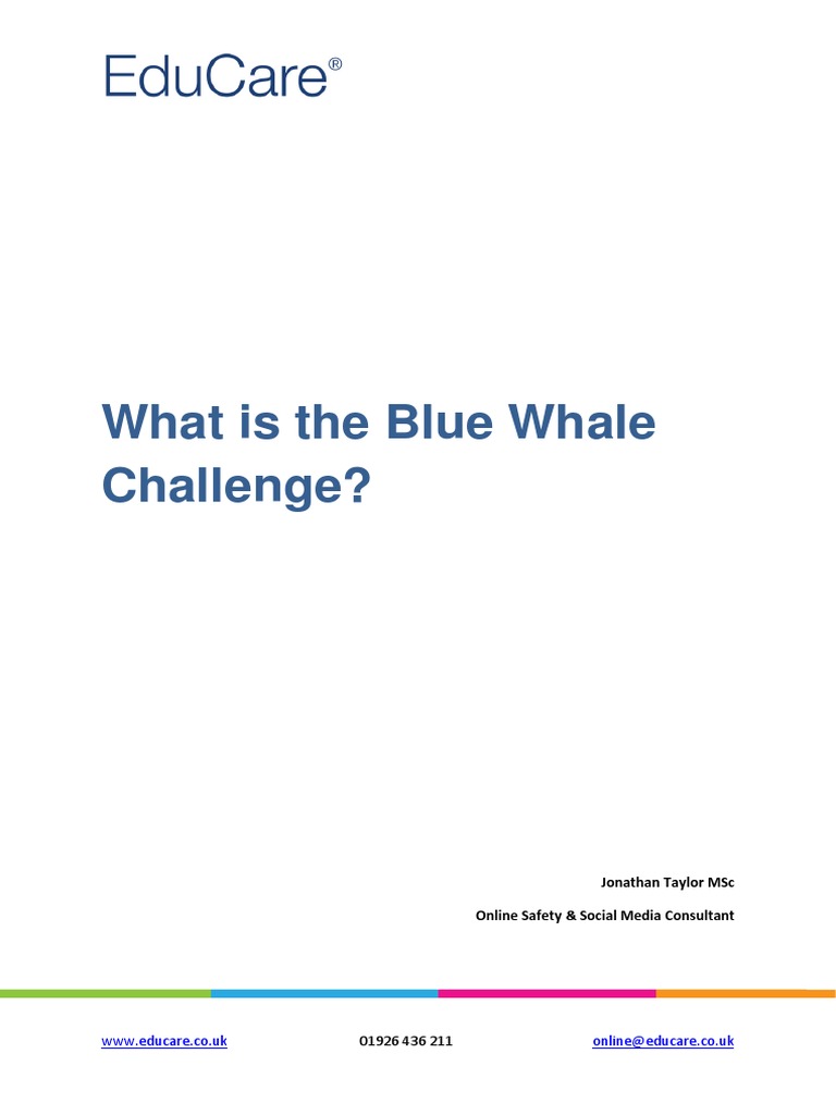 What Is The Blue Whale Challenge?: WWW - Educare.co - Uk Online@educare ...