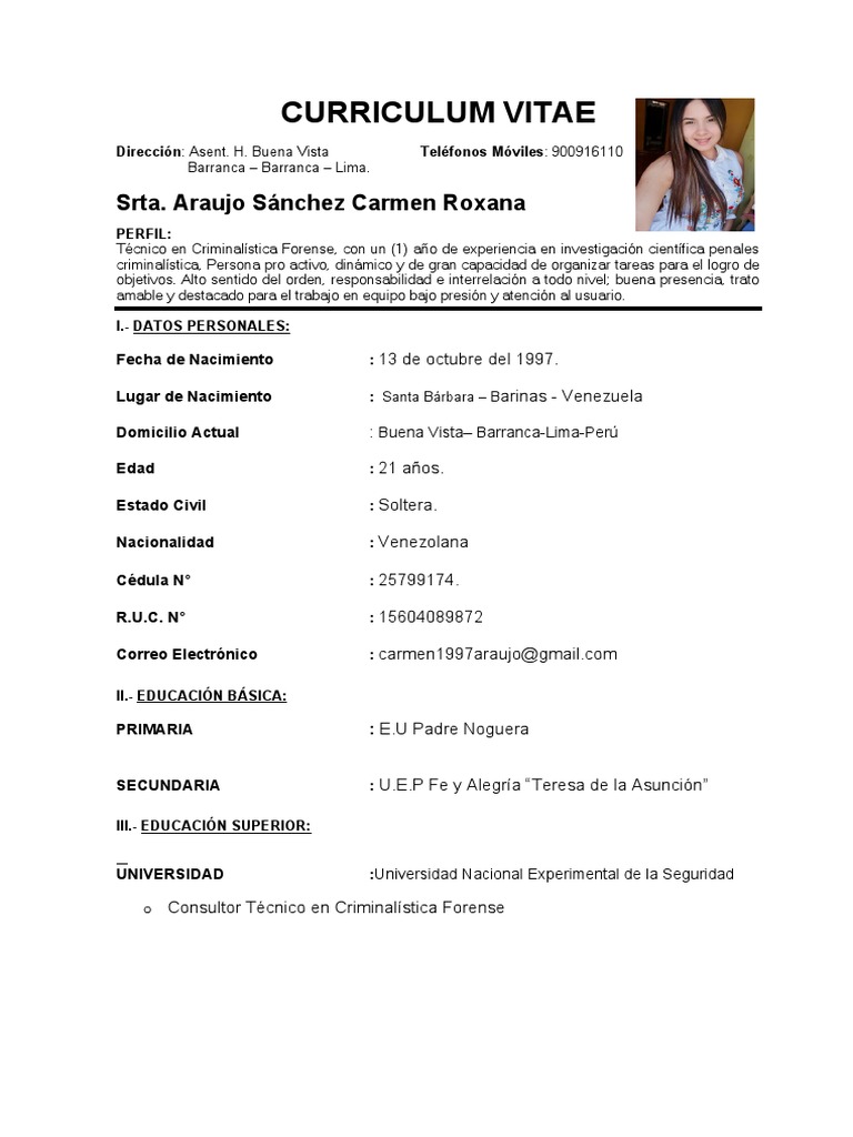 Curriculum Roxana | PDF