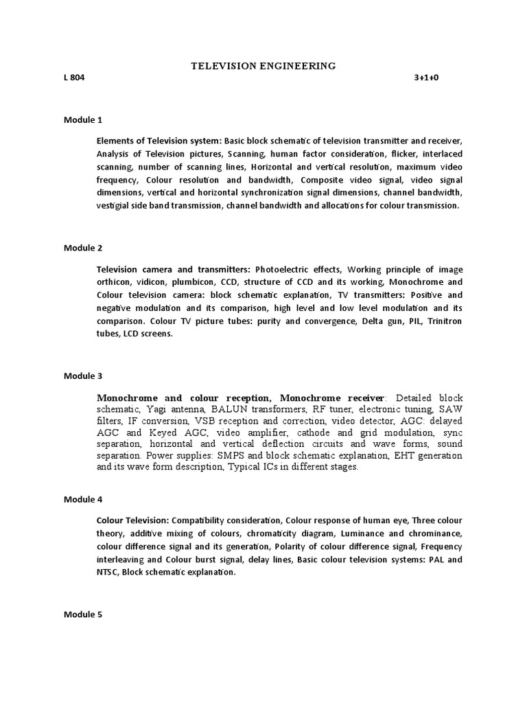 Television Engineering | PDF | Television | Video