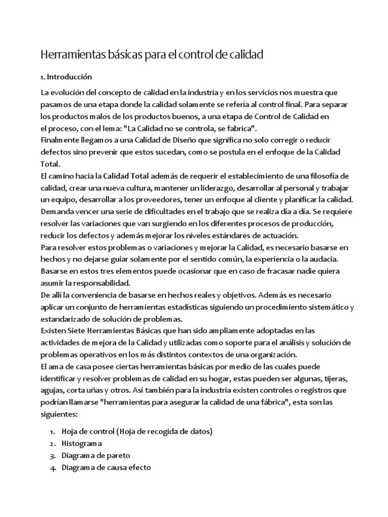 Herramientas Básicas para El Control de Calidad | PDF | Calidad (comercial) | Business