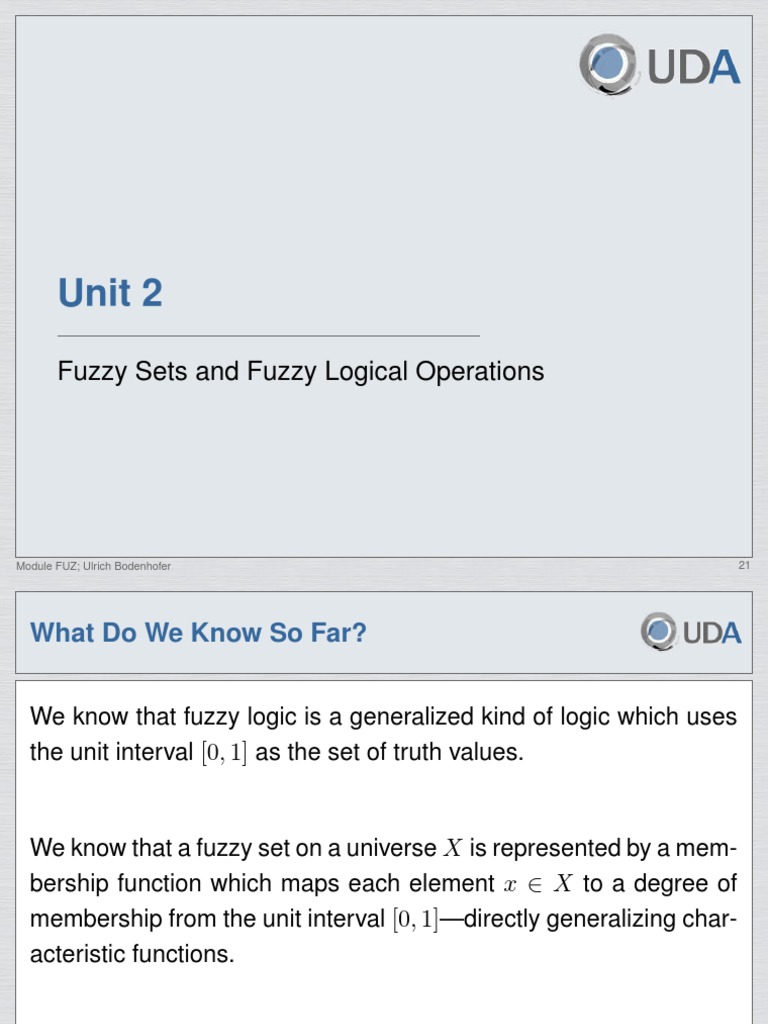 Unit 2: Fuzzy Sets and Fuzzy Logical Operations | Download Free PDF | Fuzzy Logic | Functions ...