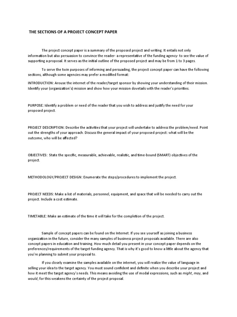 The Sections of A Project Concept Paper | PDF | Concept | Internet