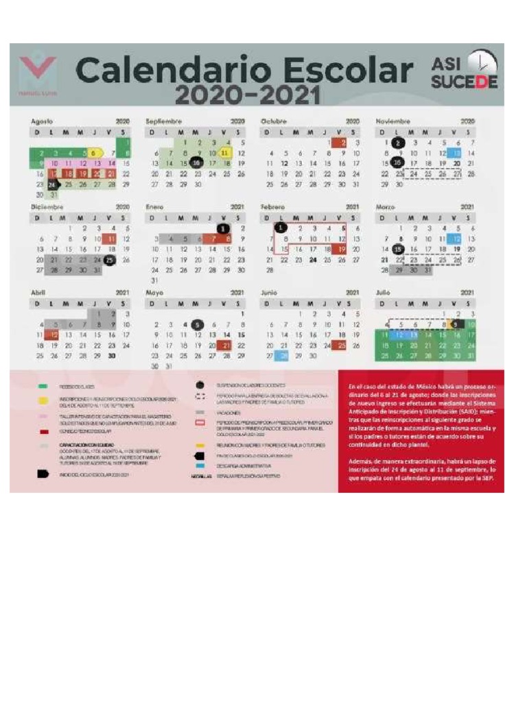 Calendario Escolar 2020-2021 | PDF