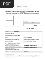 Vloga Za Prijavo Prebivalisca | PDF