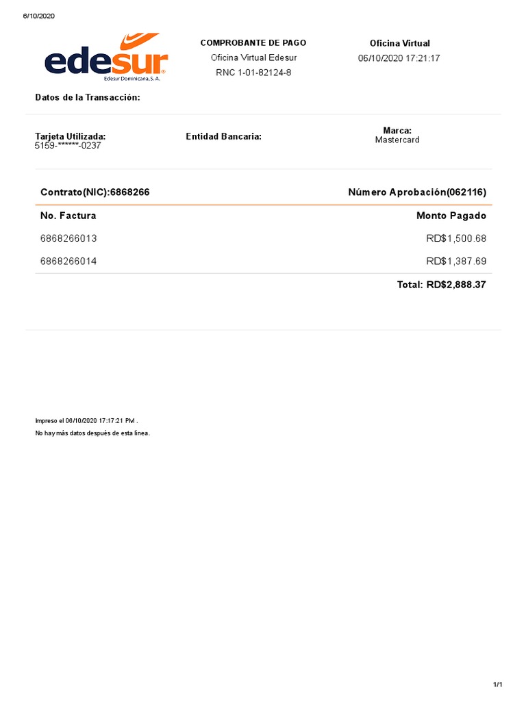 FActura Edesur PDF | PDF