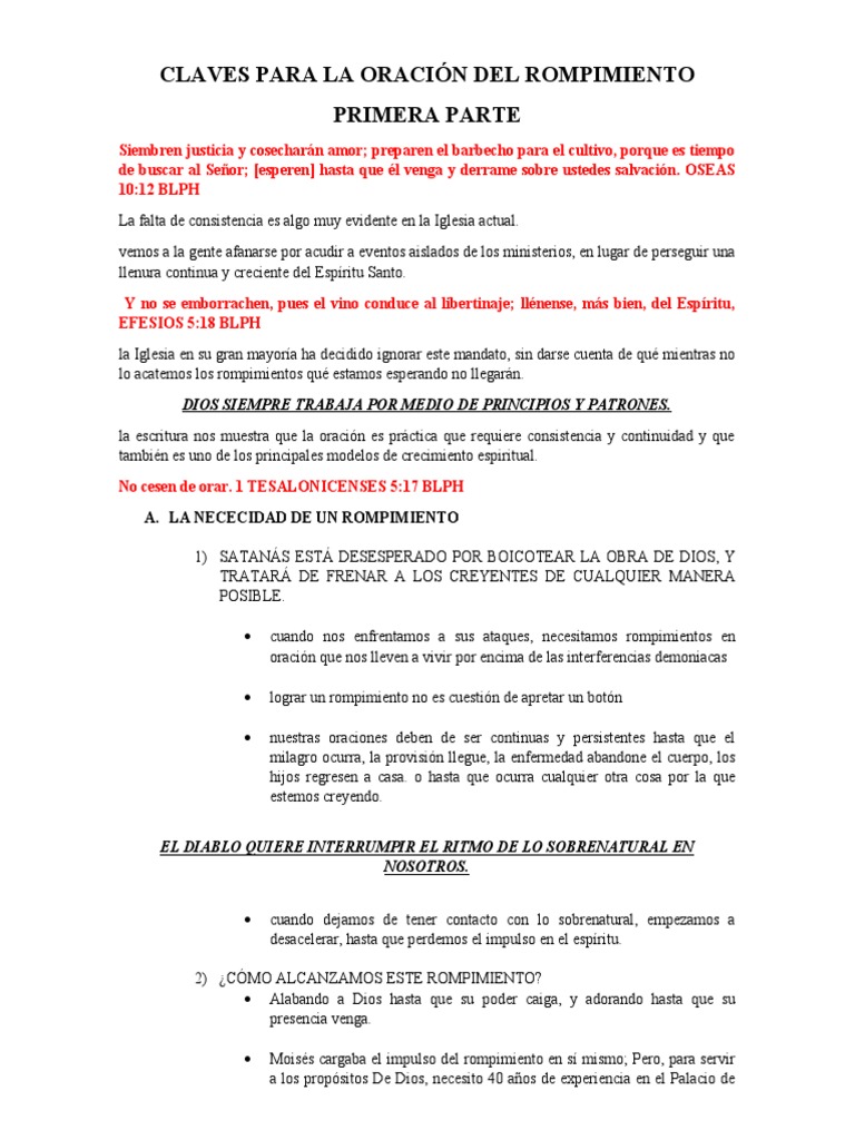 Claves para La Oración Del Rompimiento | PDF | Oración | Jesús