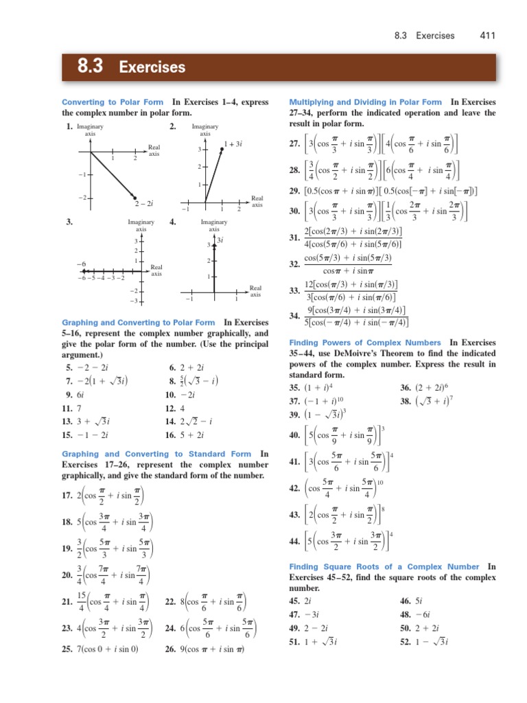 Exercises: Converting To Polar Form Multiplying and Dividing in Polar ...