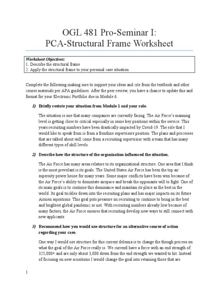 Structural Frame Worksheet | PDF | United States Air Force | Applied ...