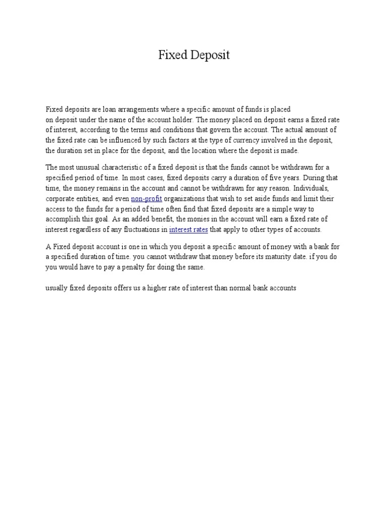 Fixed Deposit | PDF
