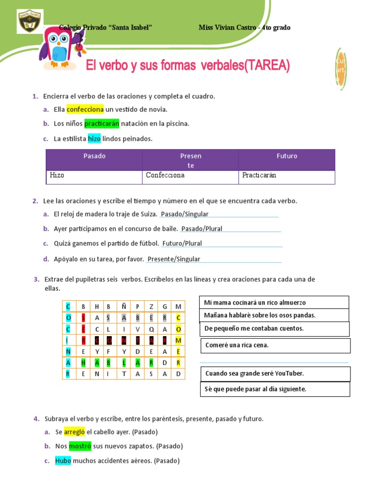 Comu El Verbo Tarea Lun 28 | PDF