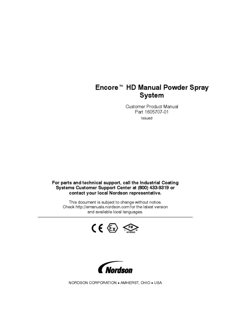 Encore HD Mnual Powder Spray System | PDF | Electrostatics ...