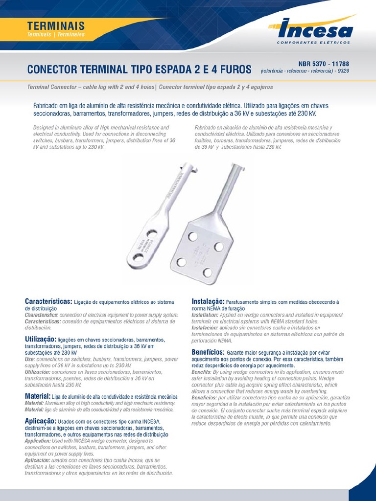 Conector Terminal Tipo Espada 2 4 Furos | PDF