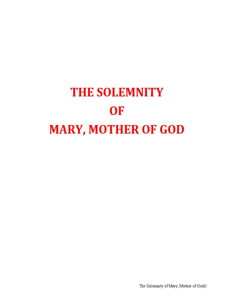 Mary, Mother of God | PDF | Mass (Liturgy) | Eucharist