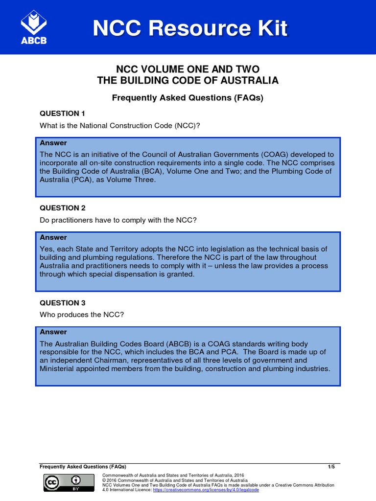 NCC Resource Kit: NCC Volume One and Two The Building Code of Australia ...