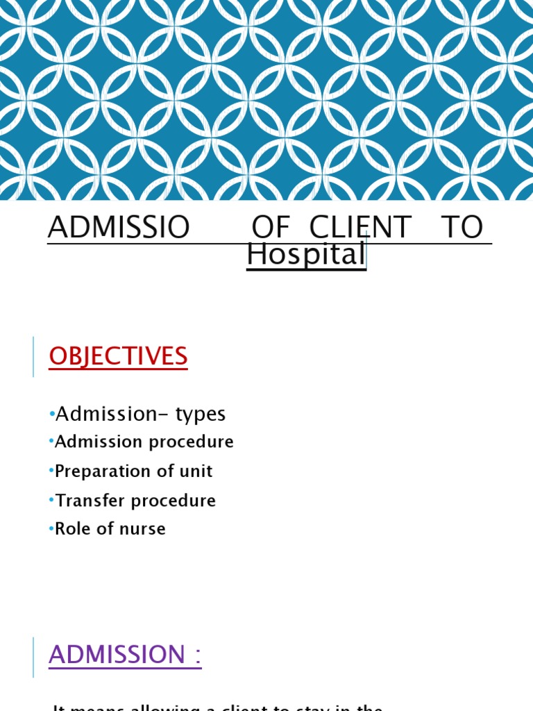 Hospital Admission Procedures and Roles | PDF | Patient | Hospital