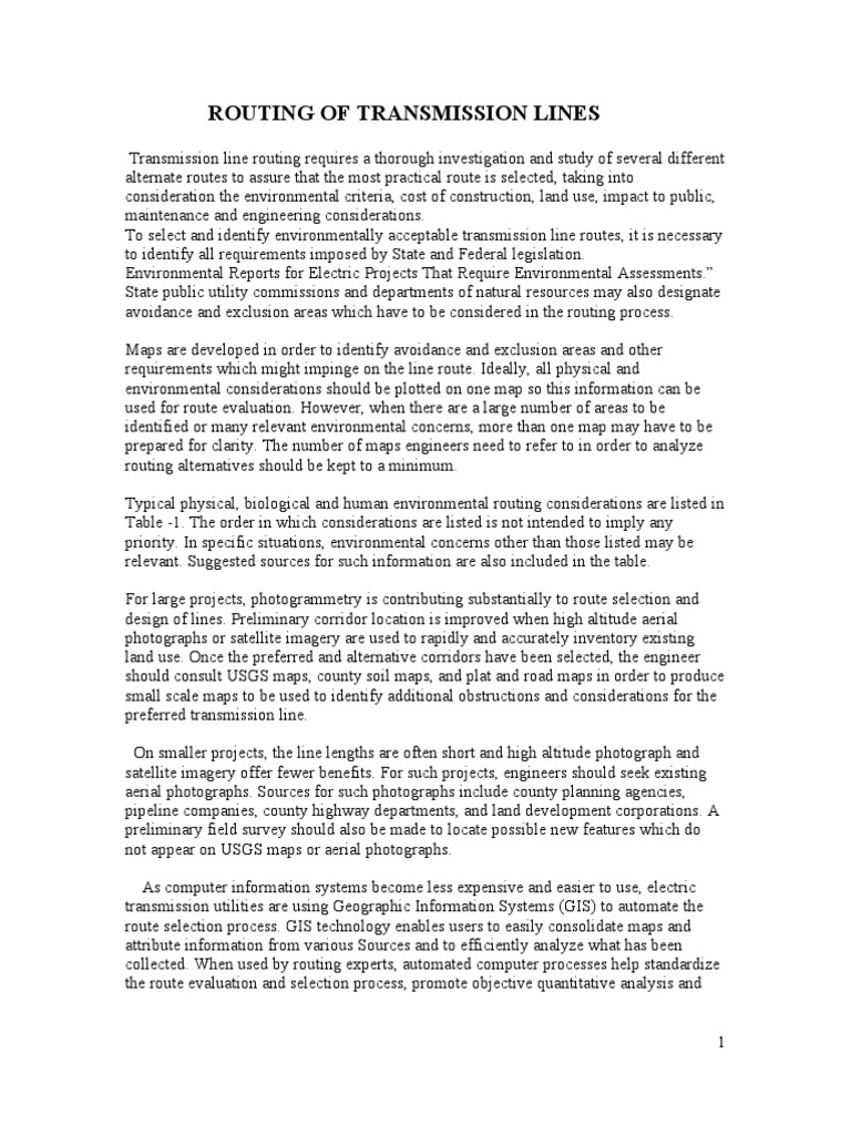 Routing, Erection &designing of Transmission Lines | PDF | Electric ...