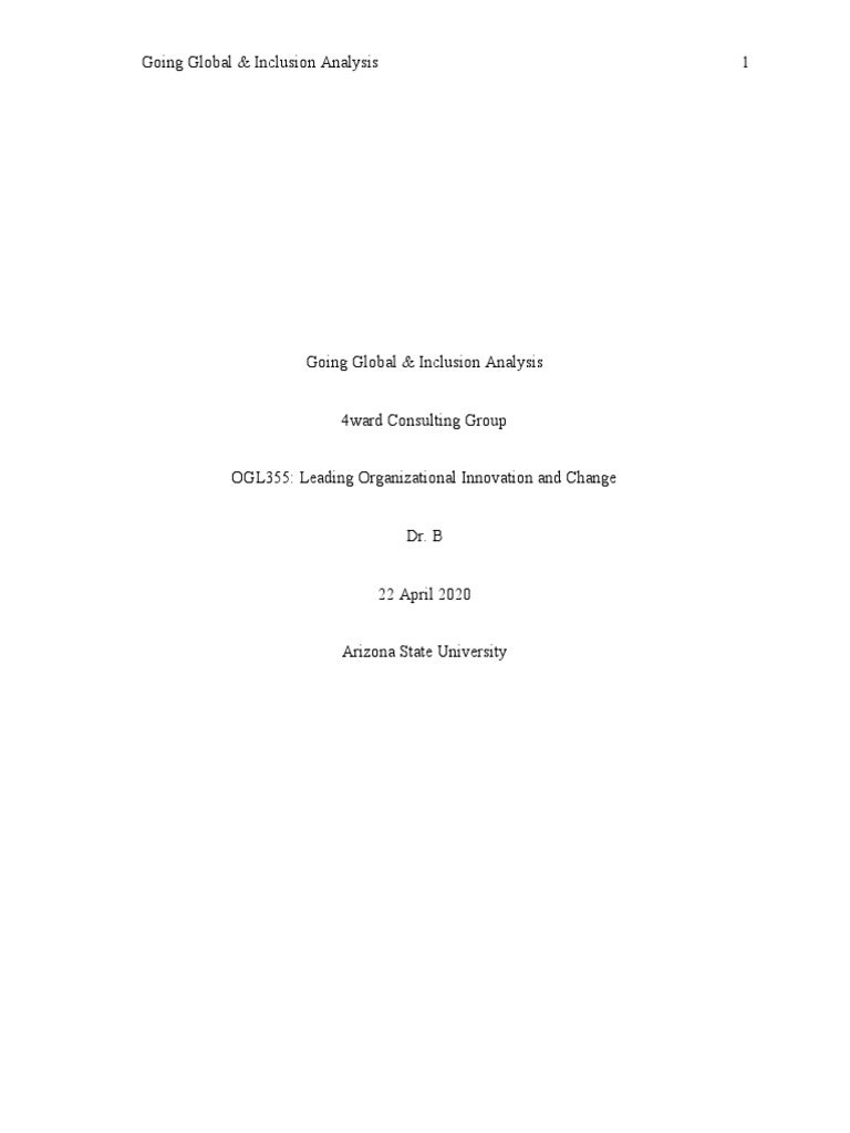 Ogl 355 Module 5 Team Project Going Global Inclusion Analysis | PDF | Japan | Employment