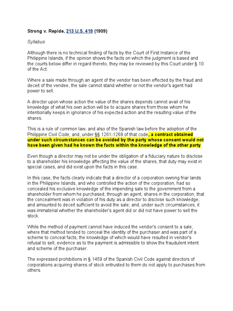 Strong v. Repide | PDF | Judgment (Law) | Stocks