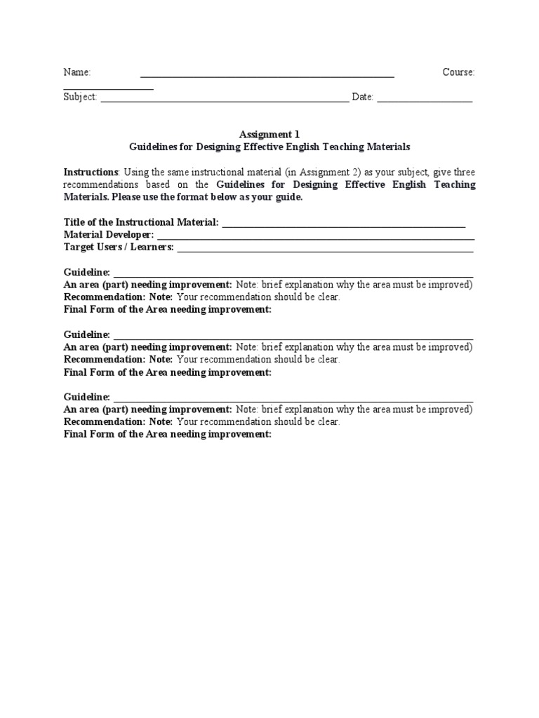 Name: - Course: - Subject: - Date | PDF