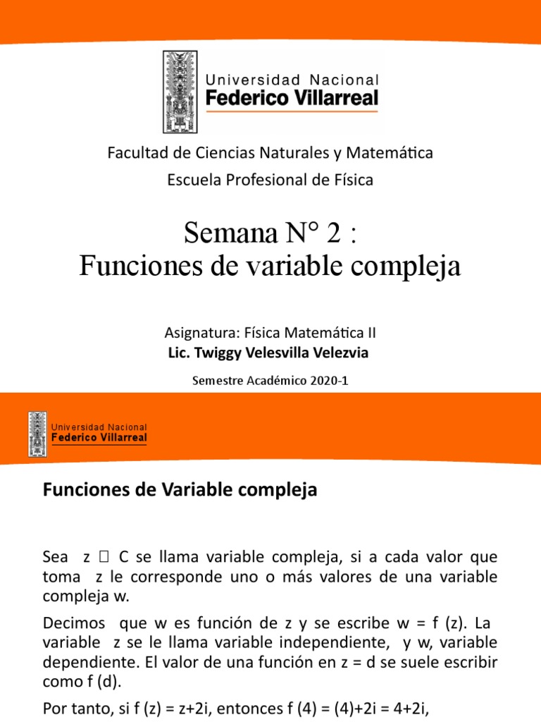 Funciones de Variable Compleja - Semana2 | PDF | Función (Matemáticas) | Logaritmo