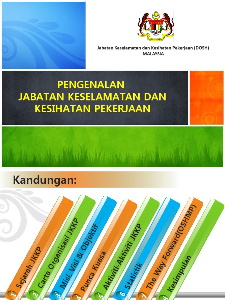 Jabatan Keselamatan Dan Kesihatan Pekerjaan (DOSH) Malaysia | PDF ...