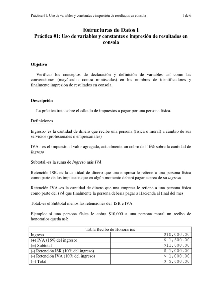 Practica1 EDA PDF | PDF | Impuesto sobre la renta | Lenguaje de programación