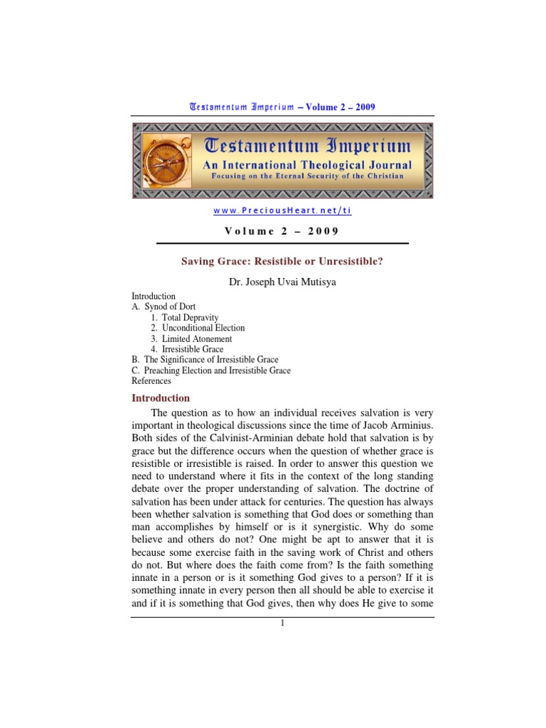 Saving Grace PDF PDF | PDF | Arminianism | Grace In Christianity