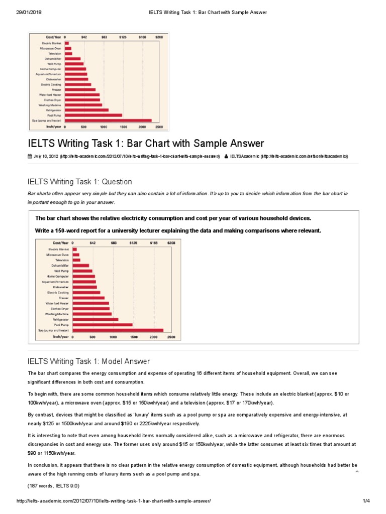 IELTS Writing Task 1 - Bar Chart With Sample Answer PDF | PDF ...