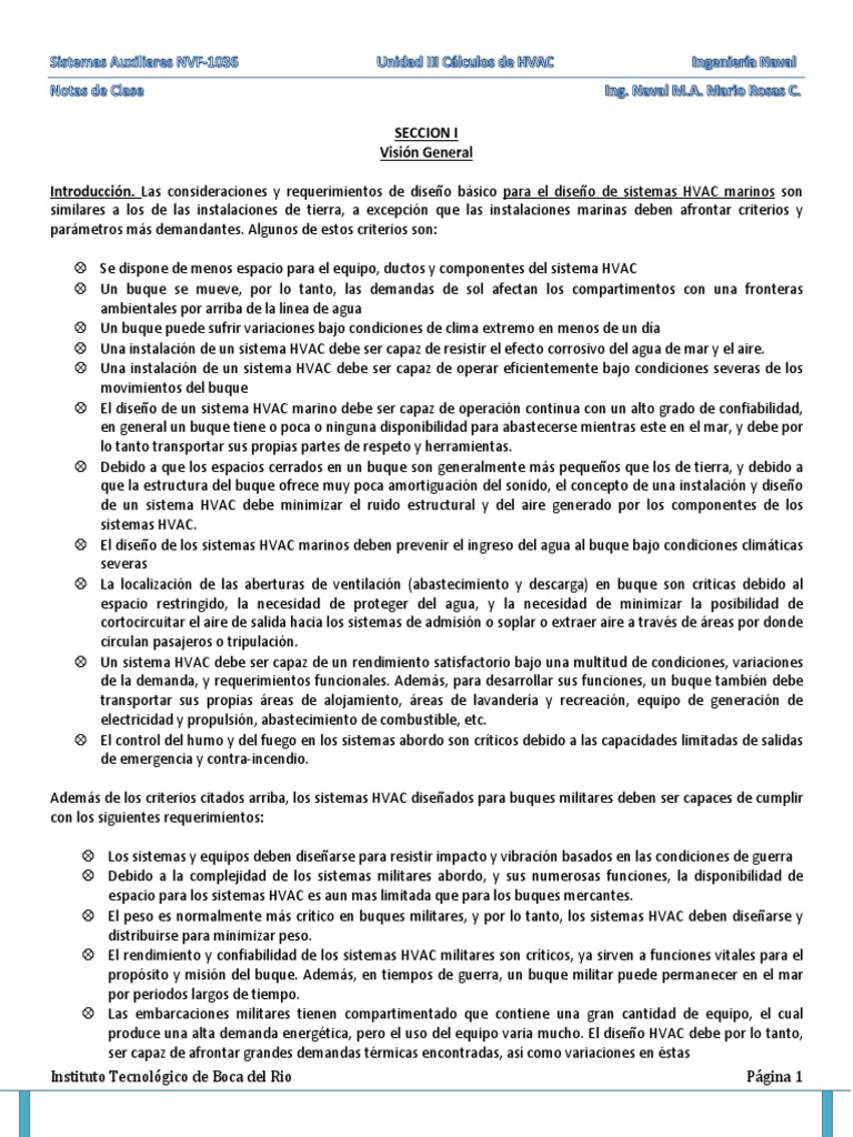 Notas de Clase Unidad 3A Diseño de Sistemas HVAC | PDF | Refrigeración ...
