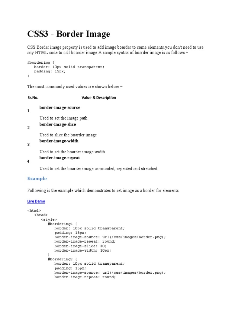 CSS3 - Border Image | PDF
