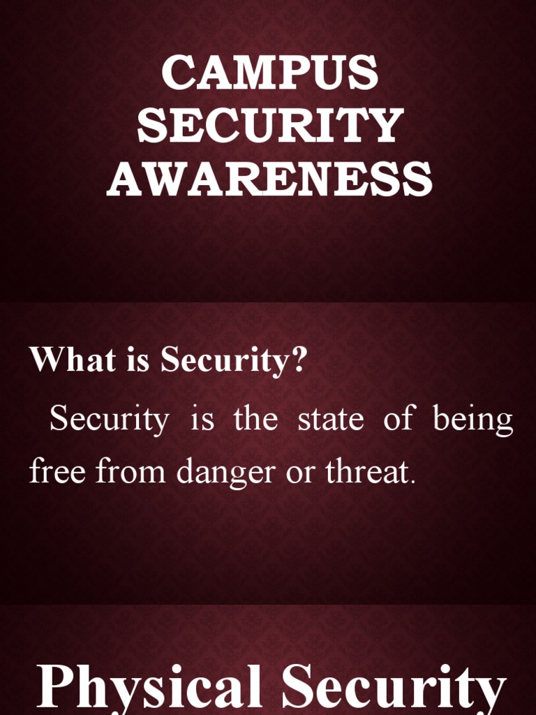 Campus Security Awareness | PDF | Physical Security | Public Safety