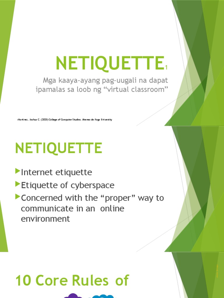 Netiquette: Mga Kaaya-Ayang Pag-Uugali Na Dapat Ipamalas Sa Loob NG ...