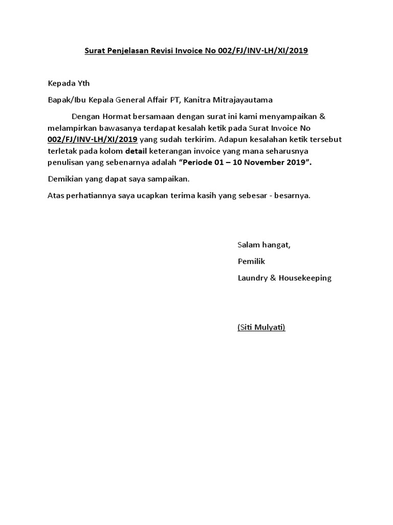 Surat Keterangan Revisi | PDF