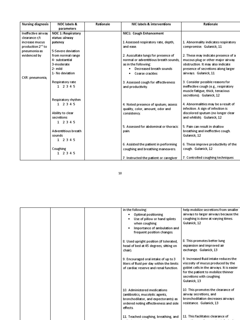 Ineffective Airway Clearance 301 | PDF | Respiratory Tract | Mucus