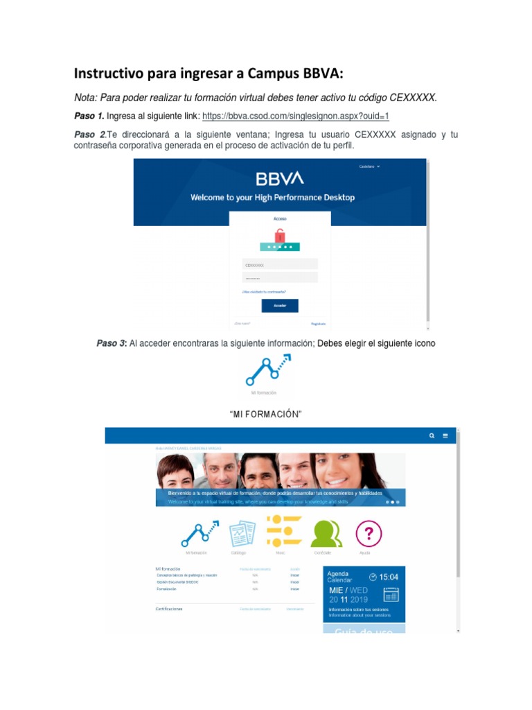 Instructivo Ingreso Campus BBVA | PDF | Seguridad | Informática