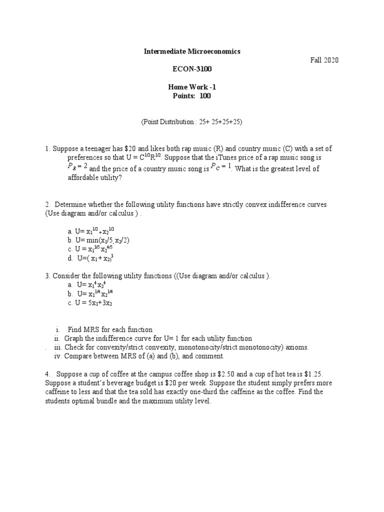 Home Work 1 Fall 2020 | PDF