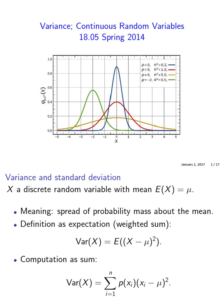 MIT18 05S14 Class5slides PDF | PDF | Variance | Probability Distribution
