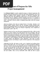 Coventry PERSONAL STATEMENT (Project Management) | PDF | Academic ...
