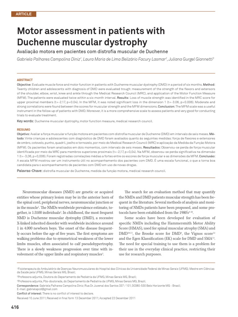 Motor Function Assessment in DMD | PDF | Muscular Dystrophy | Dance Science