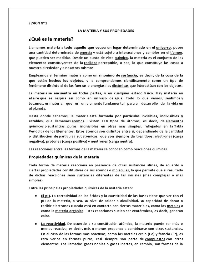 Propiedades de la Materia Explicadas | PDF | Importar | Átomos