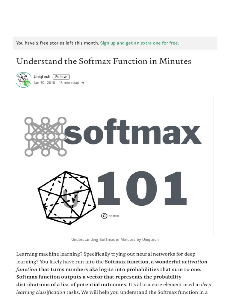 Softmax Function Explained in Python | PDF | Applied Mathematics ...