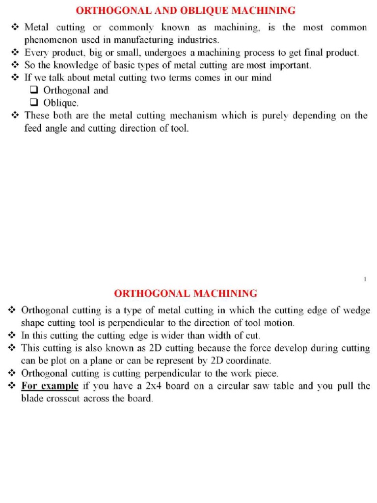 03) Oblique and Orthogonal Machining | PDF