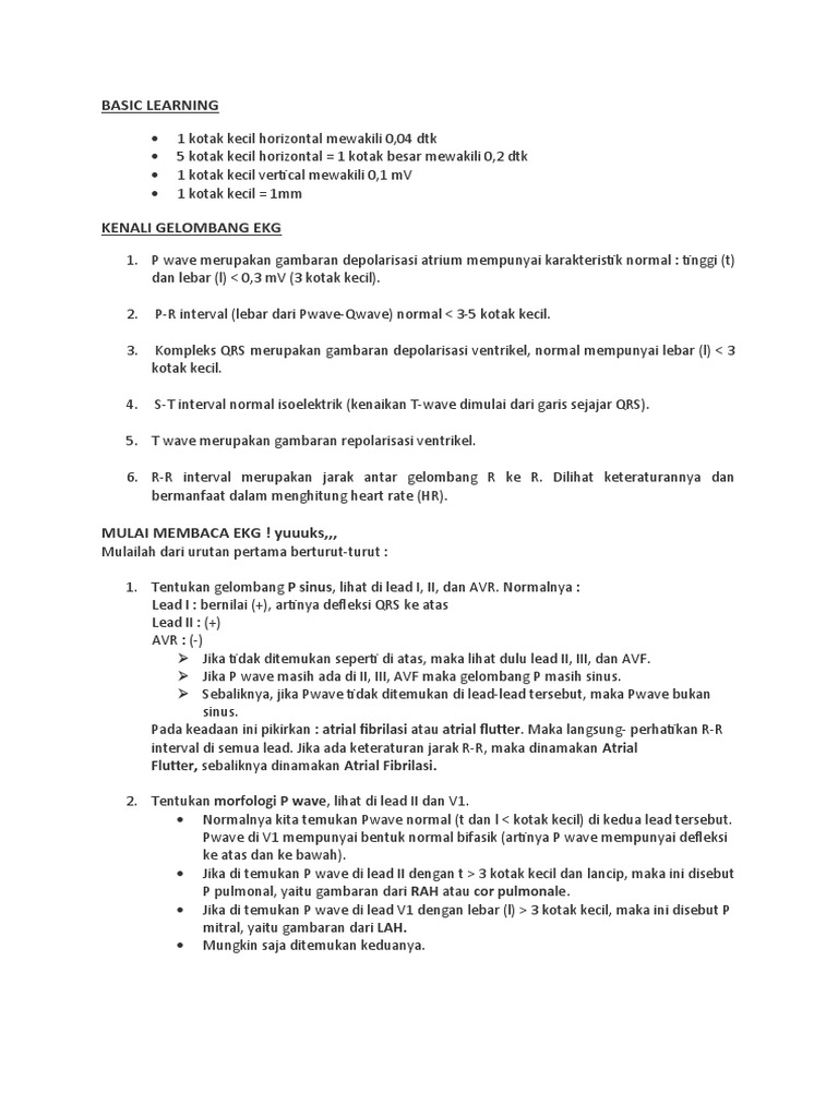 Basic Learning Ekg | PDF