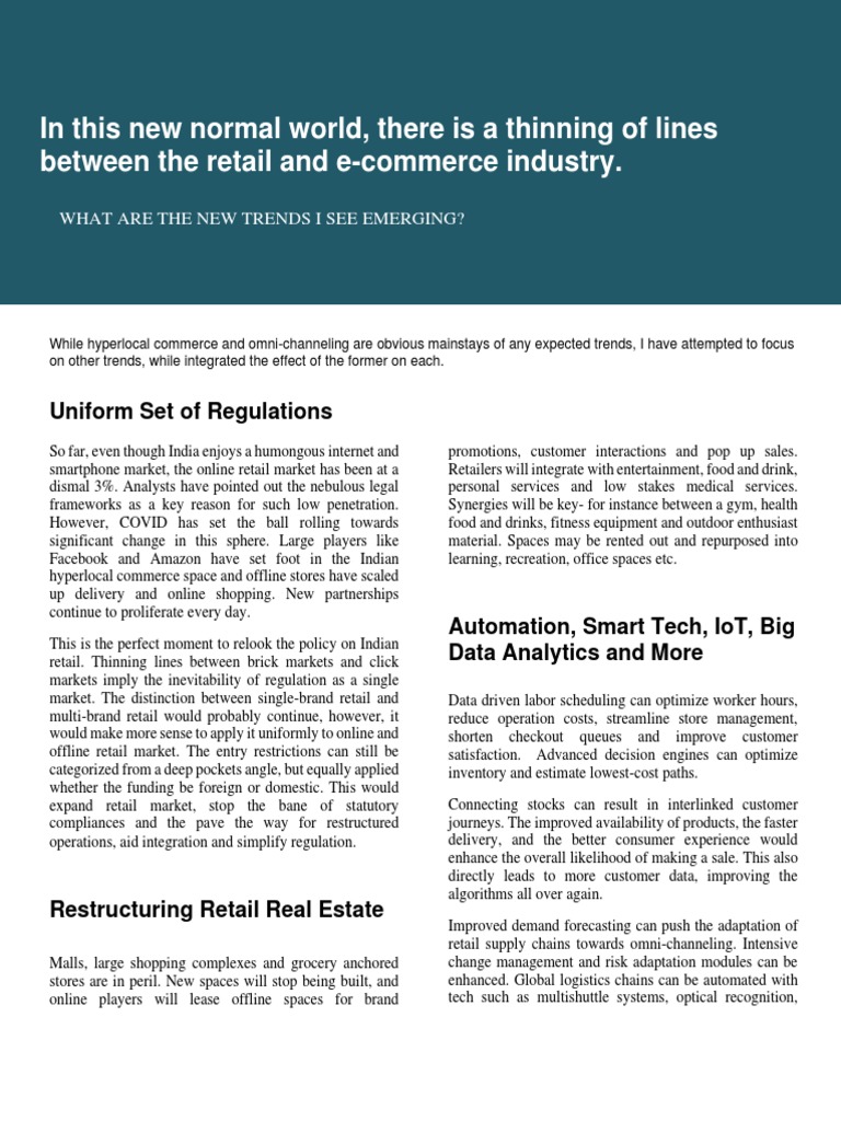 New Trends in Retail | PDF | Online Shopping | Retail