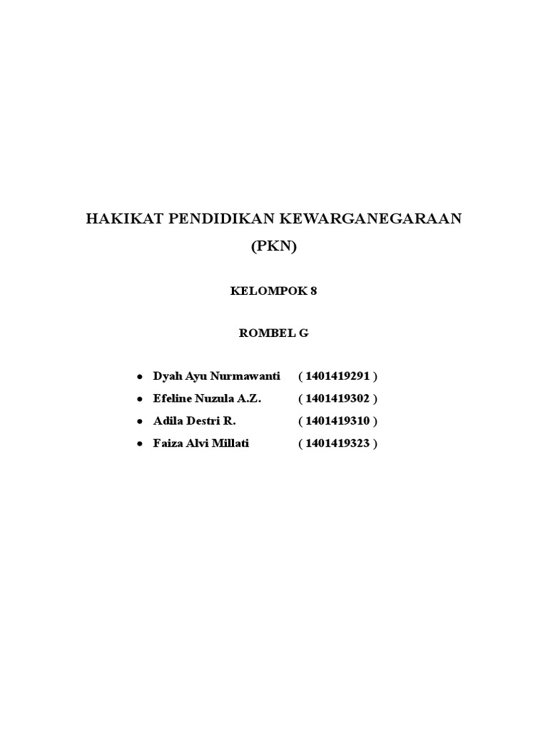 Fix Hakikat PKN Kelompok 8 | PDF