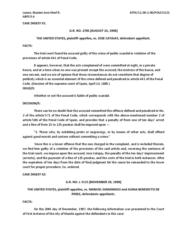 Leano-Module 3-Case Study | PDF | Obscenity | Adultery