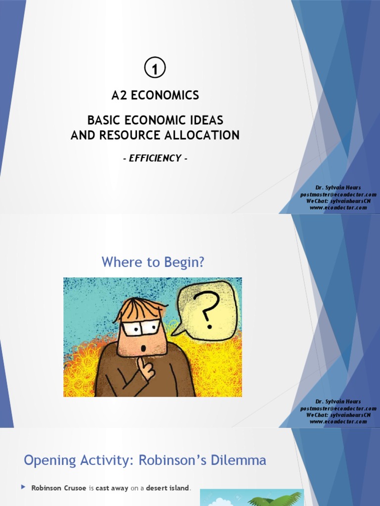 A-Level Economics - 1 - Basic Economic Ideas and Resource Allocation ...